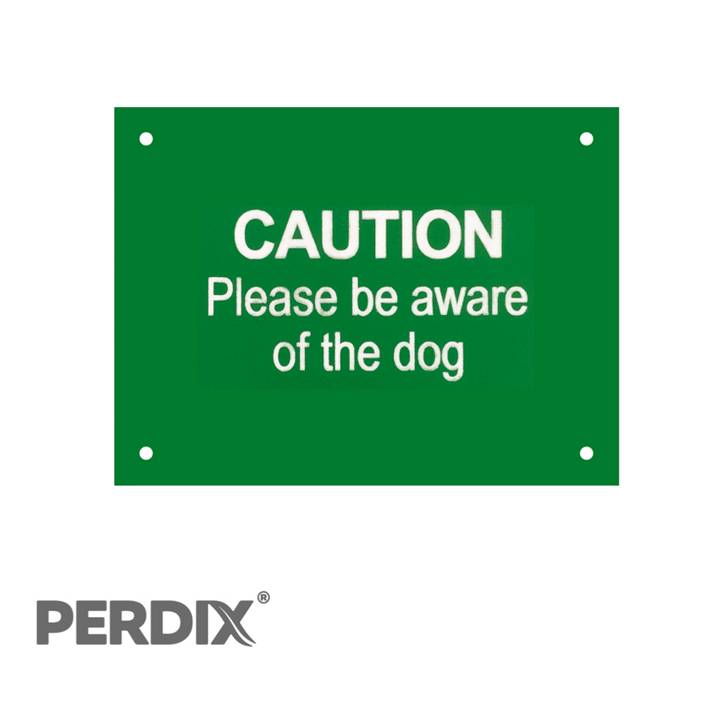 Caution - Please be aware of the dog. Gate Sign — Perdix Wildlife Supplies