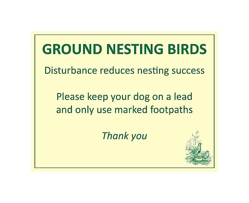 Ground Nesting Birds Sign — Perdix Wildlife Supplies