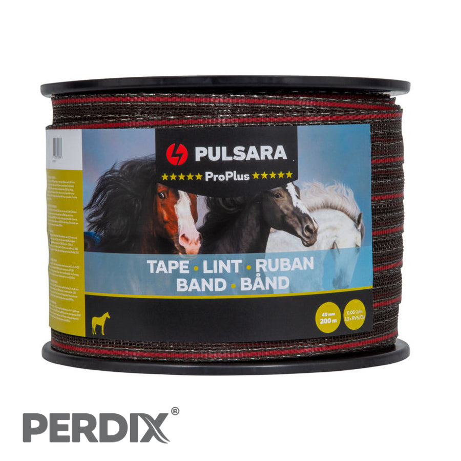Pulsara Electric Fence Tape Pro Plus 40mm x 200m - Terra — Perdix ...