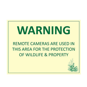 Remote Camera Warning Sign — Perdix Wildlife Supplies